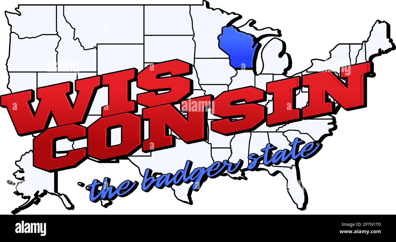wisconsin state. Vector illustration with US wisconsin state on ...