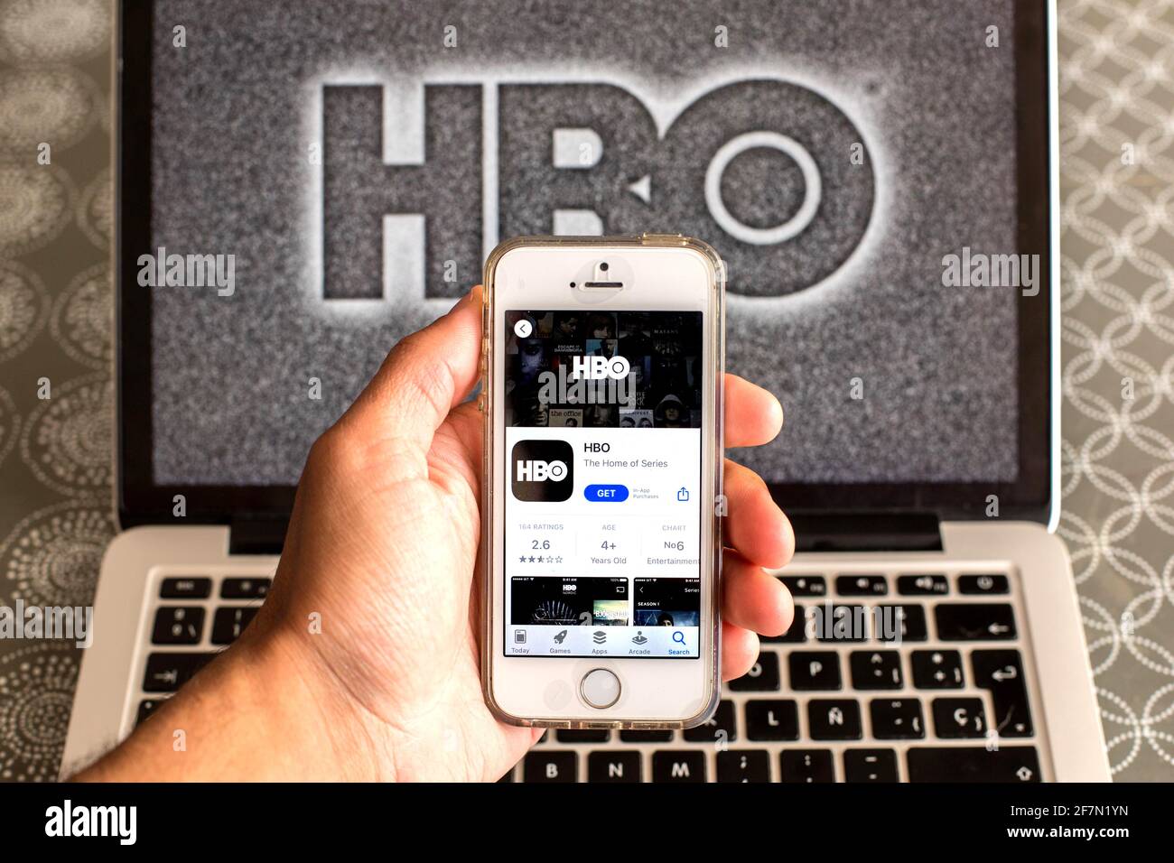 In this photo illustration the HBO app in App Store seen displayed on a ...