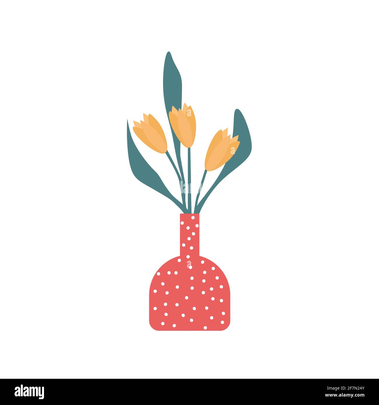 Bouquet spring vase yellow Stock Vector Images - Alamy