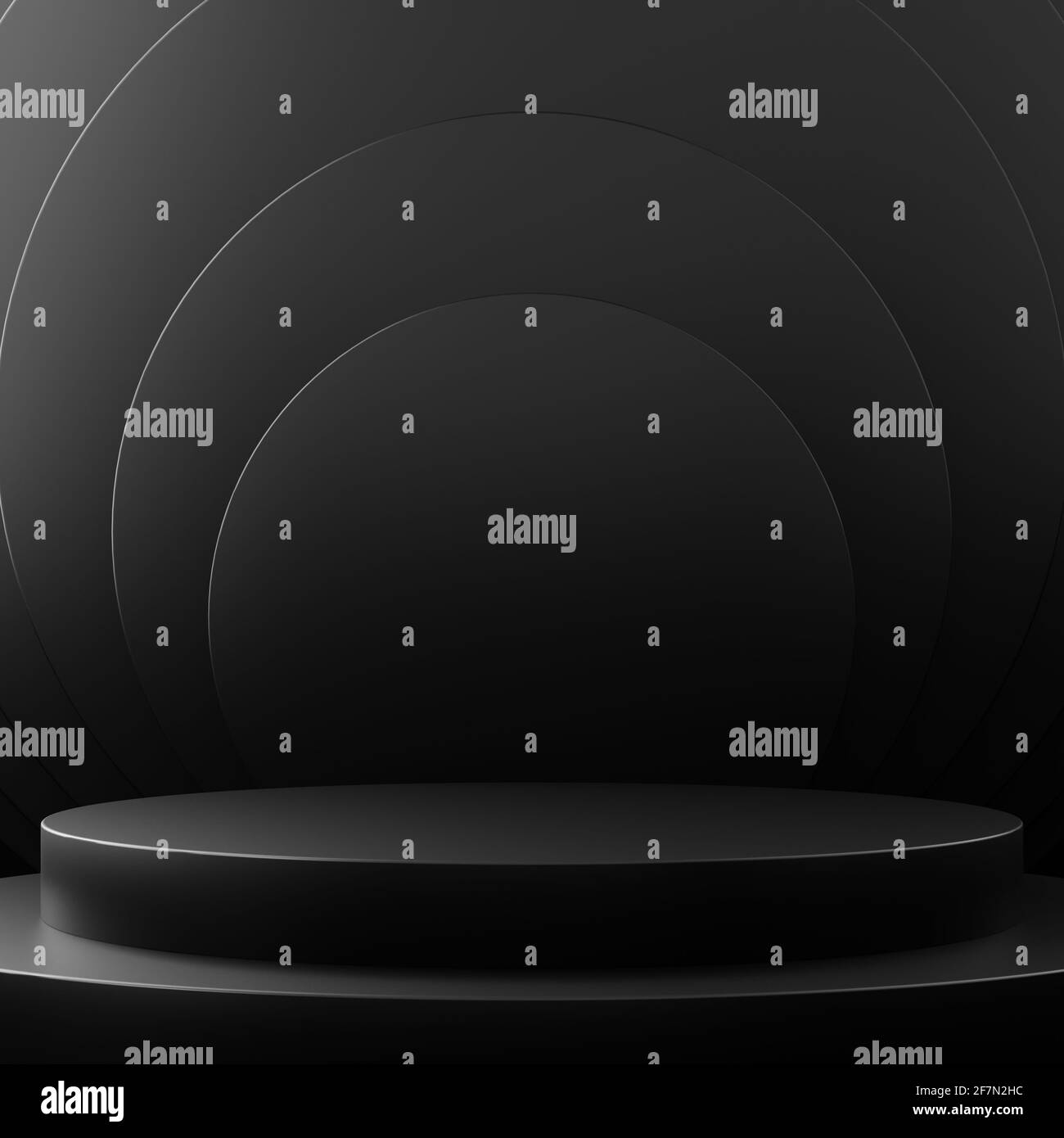 Minimal black cylinder pedestal or podium for product showcase. Stand ...