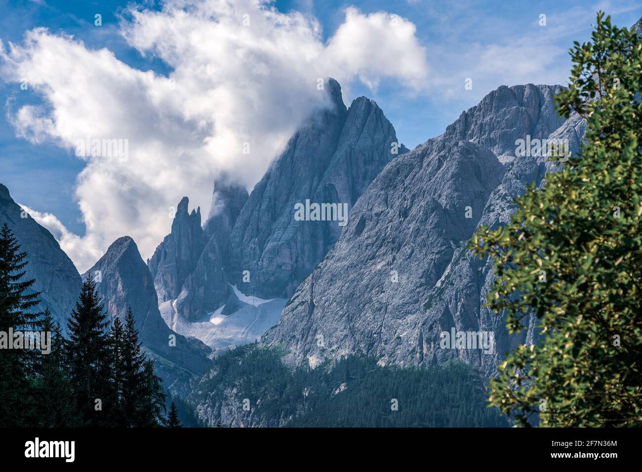Panoramic view of the Sexten Dolomites in Italy. Croda dei Toni Stock ...