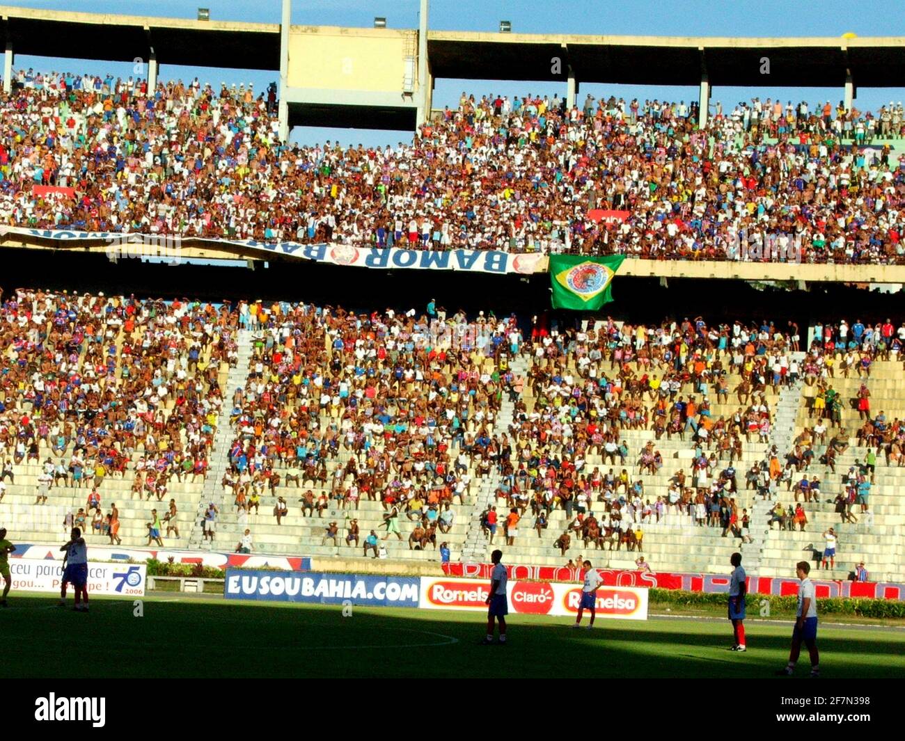 salvador, bahia / brazil - february 5, 2006: fans of the Bahia team are ...