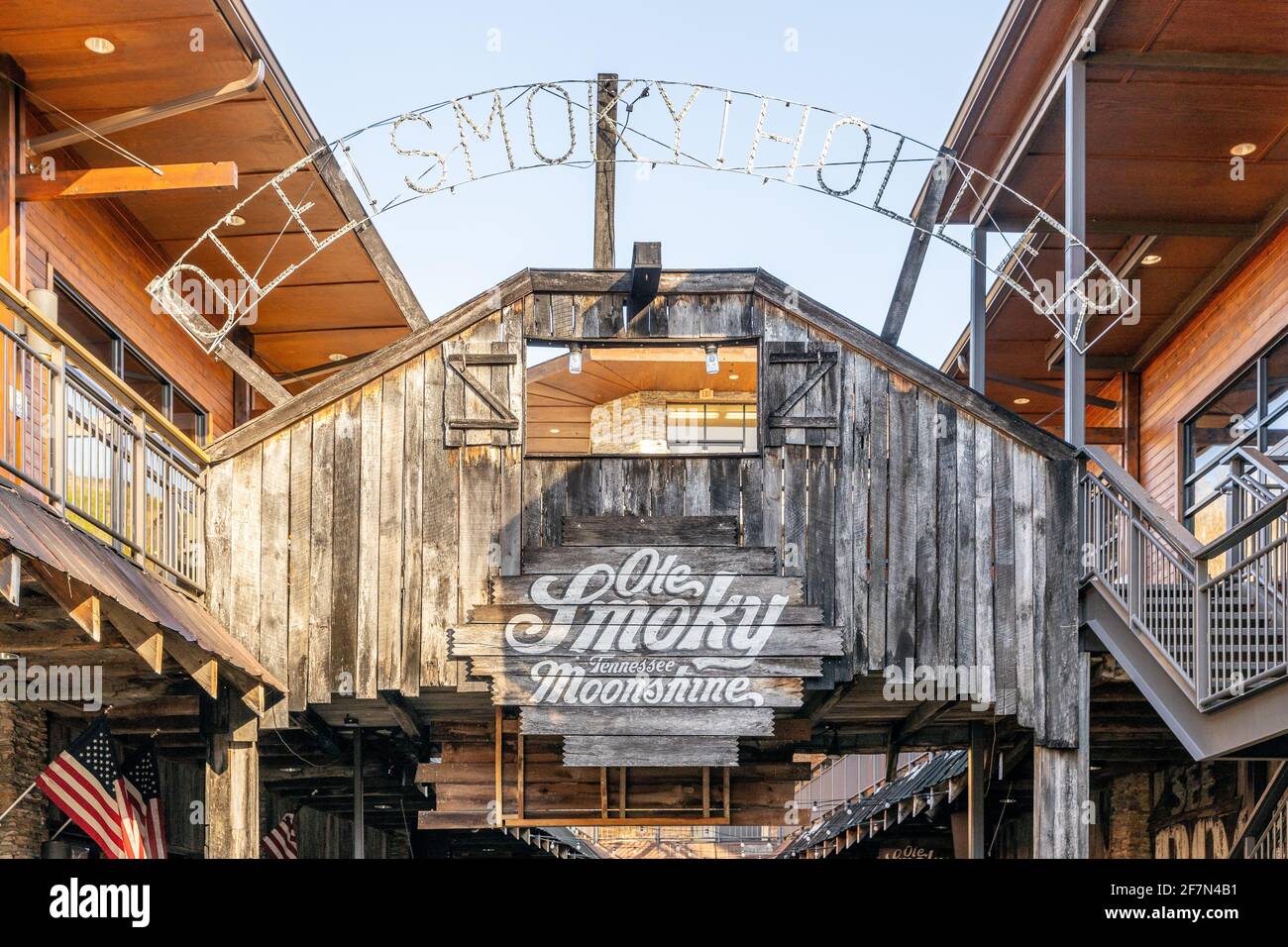 The Ole Smoky Distillery is located in downtown Gatlinburg, featuring ...