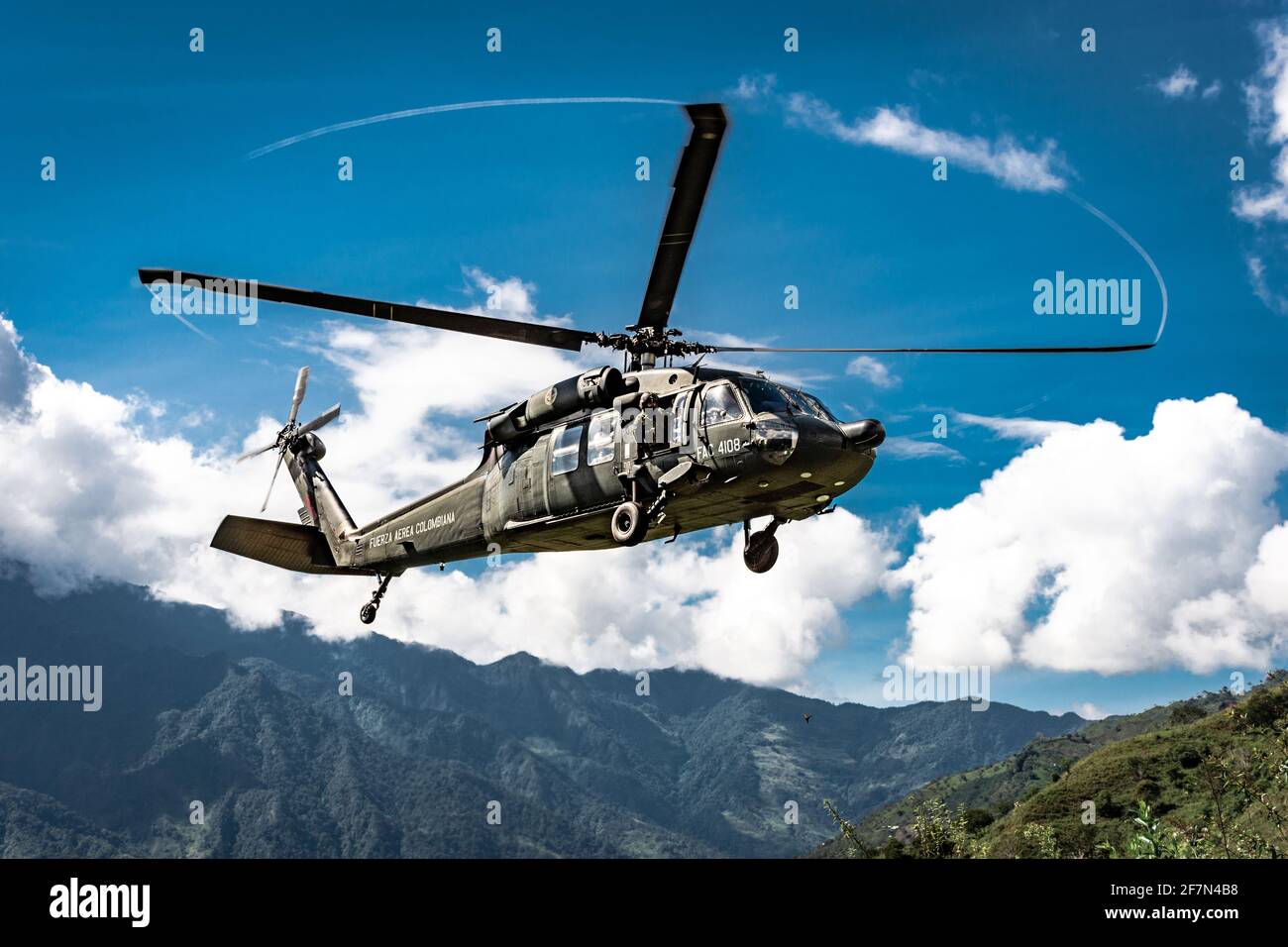 Colombian Military Black Hawk Landing in the operation zone in the ...
