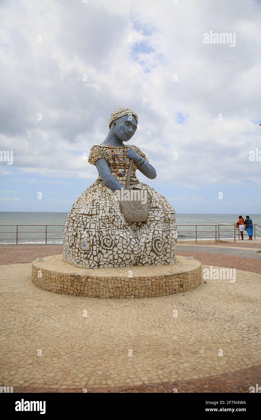 salvador, bahia, brazil - february 5, 2021: sculptor of "baiana azul da ...