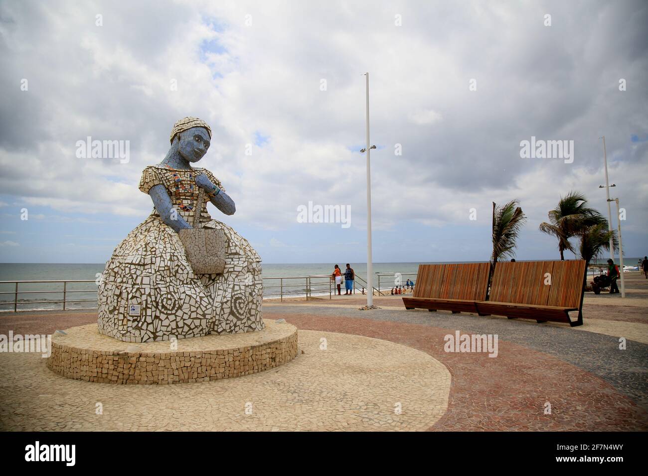 salvador, bahia, brazil - february 5, 2021: sculptor of "baiana azul da ...
