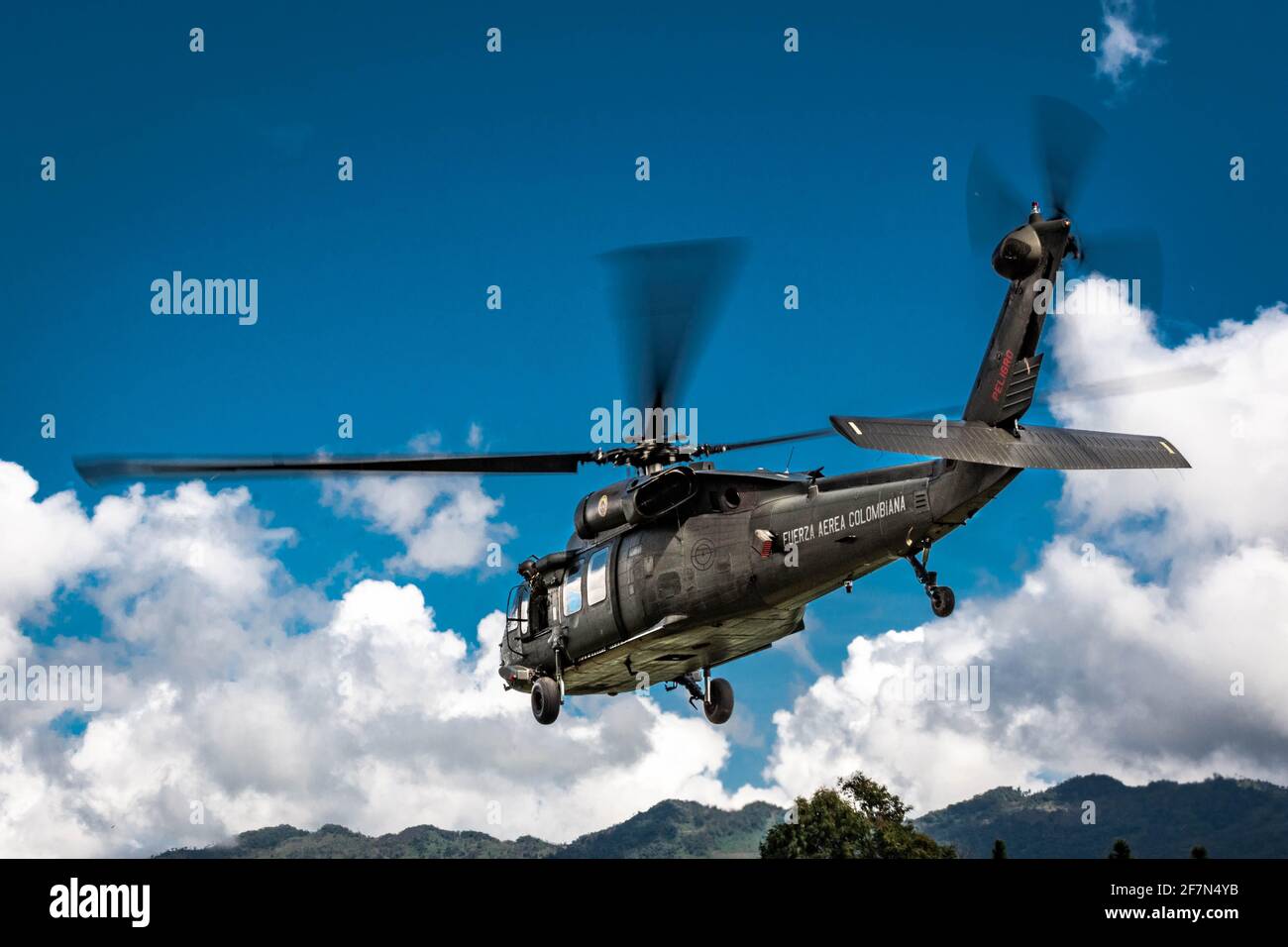Colombian Military Black Hawk Landing in the operation zone in the ...