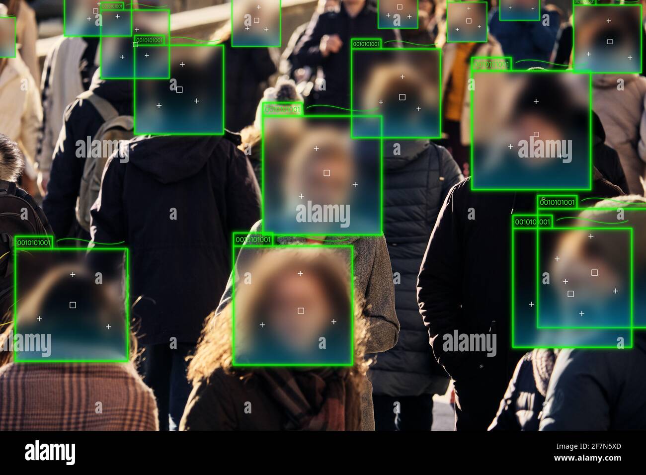 The concept of collecting biometric information by a camera from people ...