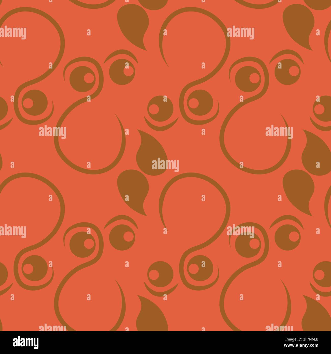 Seamless texture, pattern on a square background - face, look, surprise ...