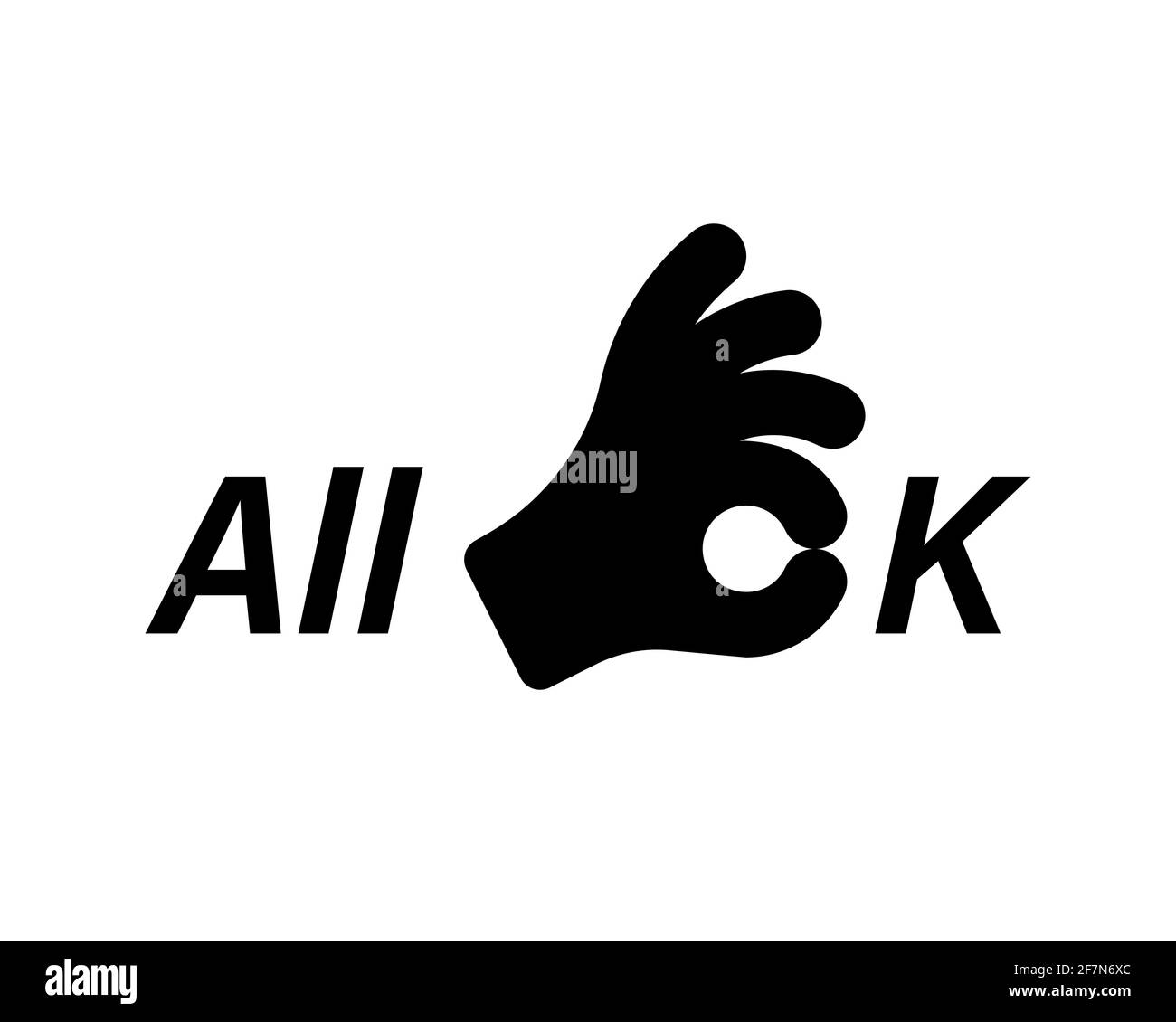 All OK hand sign with text. Ok vector icon. Okay symbol isolated on ...
