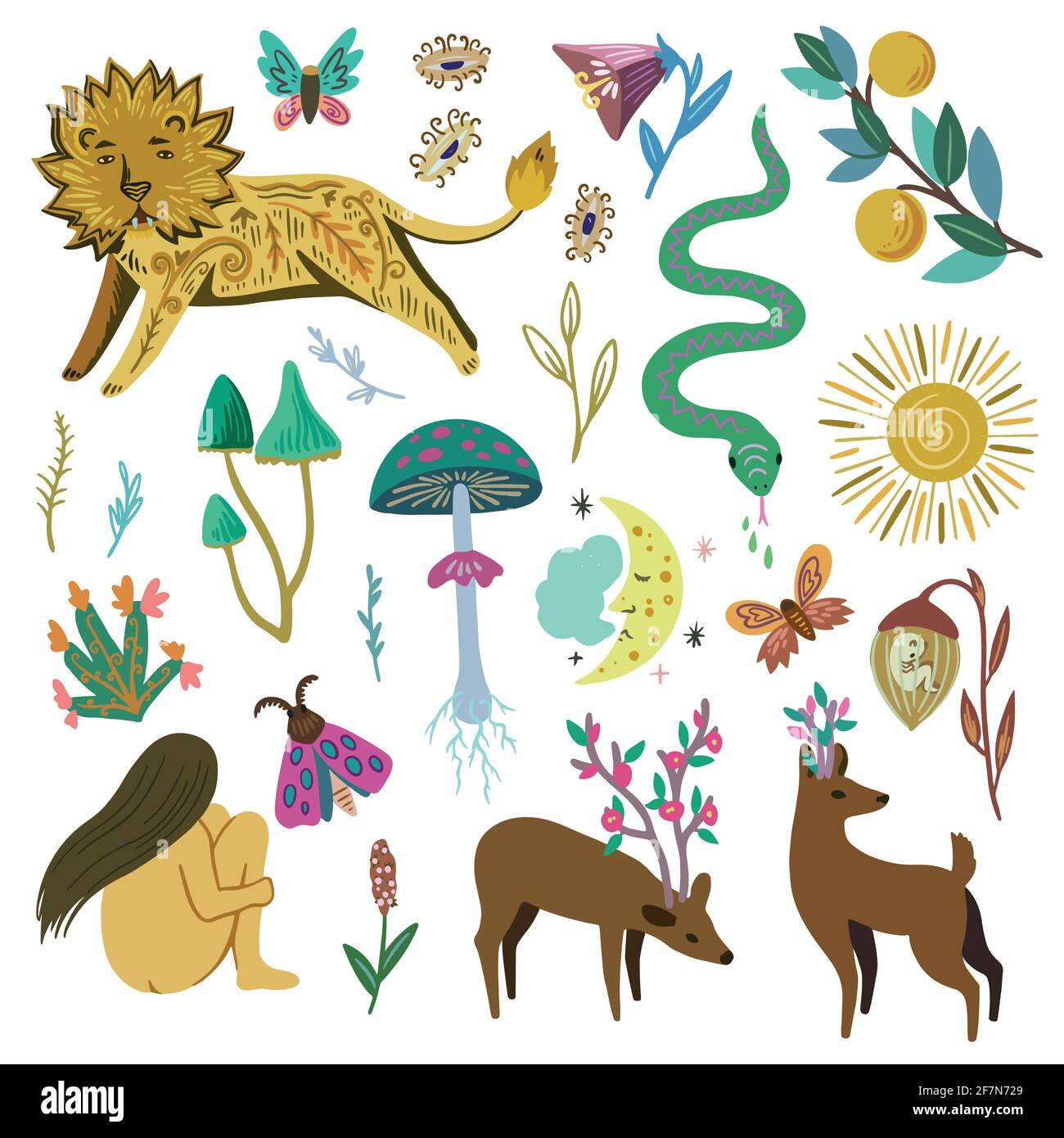 Elements pagan magic halloween Cut Out Stock Images & Pictures - Alamy