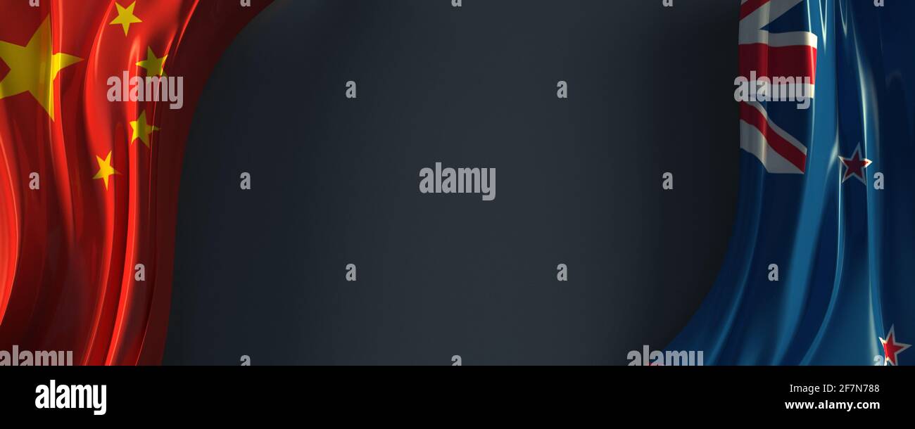 China new zealand flag hi-res stock photography and images - Alamy