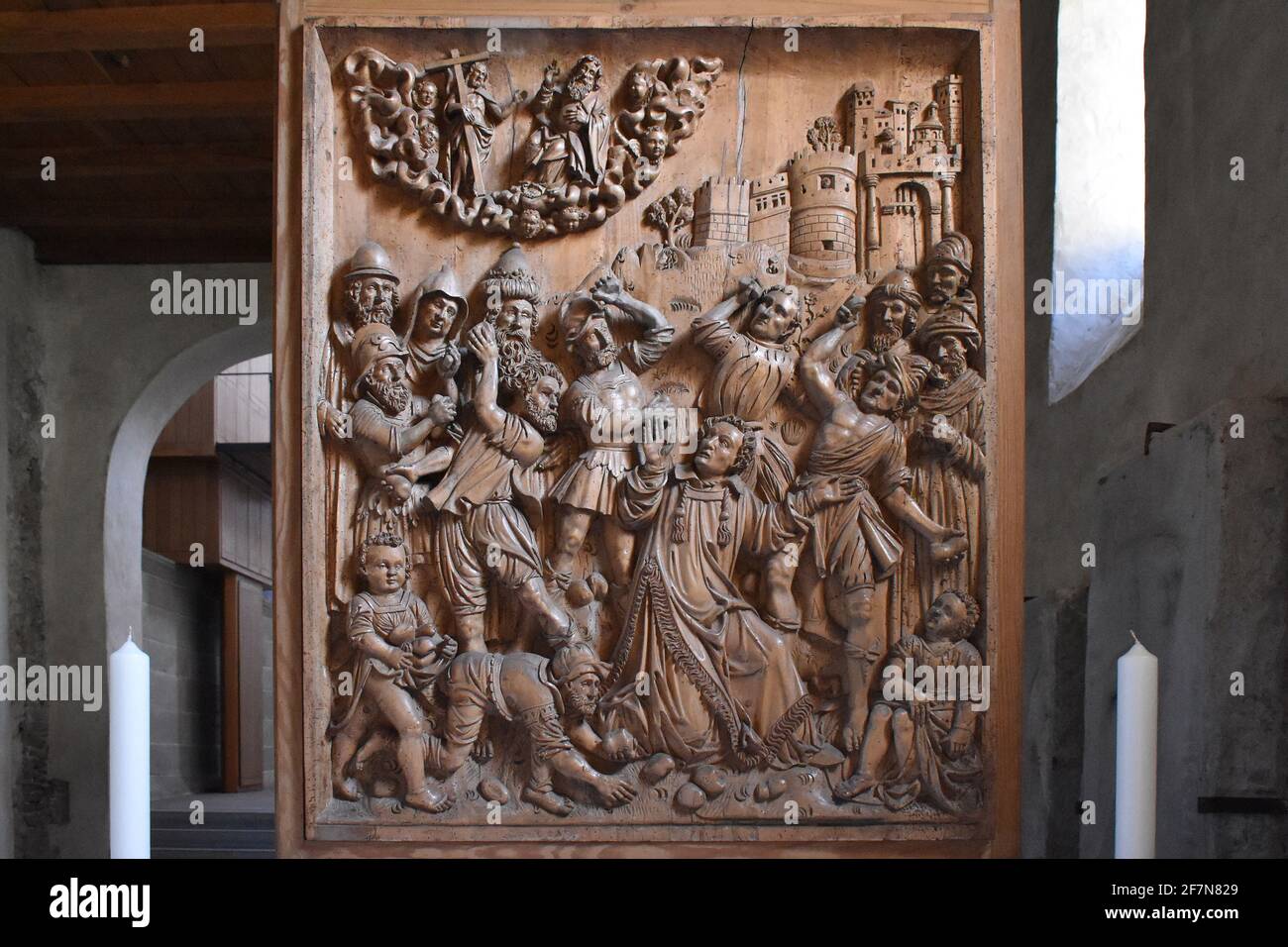 The Abbey Church of St Mary and Mark in Reichenau Mittelzel. Wood ...