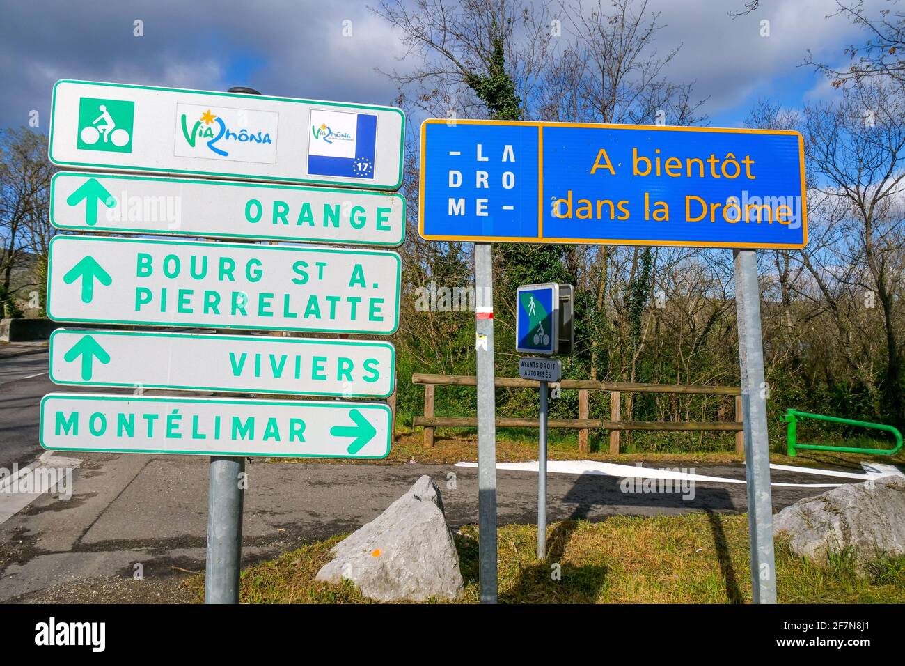 Road signs, Chateauneuf du Rhone, Drome, France Stock Photo - Alamy