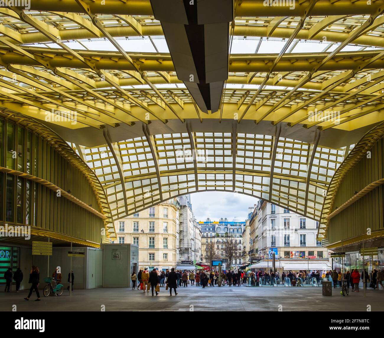 Paris, France, Feb 2020, view of the Westfield Forum des Halles at ...