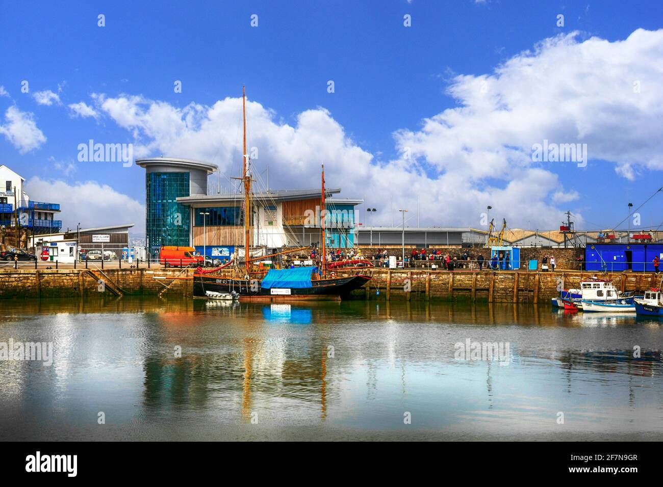 The new Fish Market building at Brixham in Devon Stock Photo - Alamy