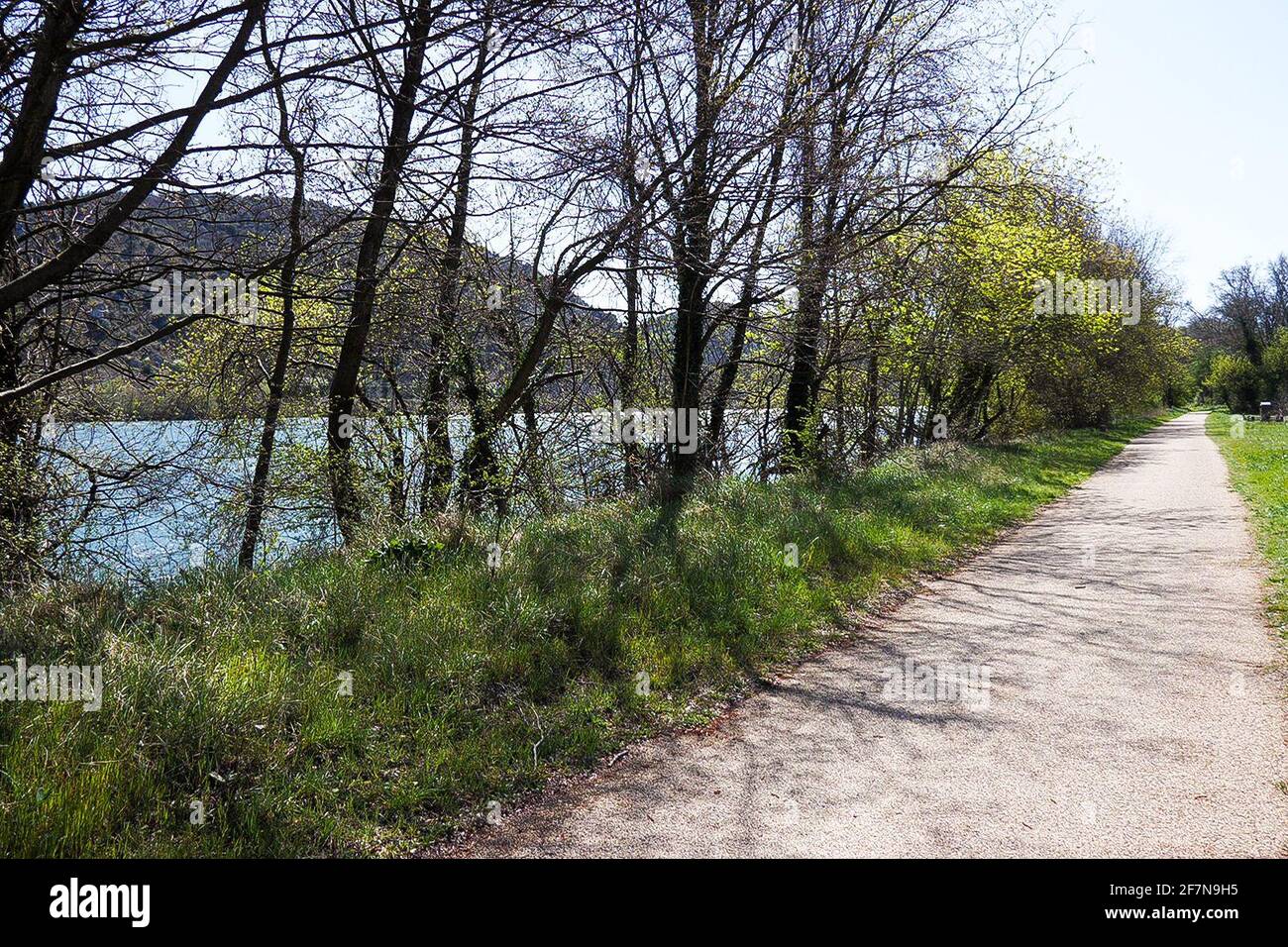 Via Rhona cycling route, Viviers, Ardeche, France Stock Photo - Alamy