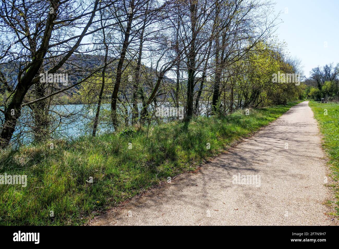 Via Rhona cycling route, Viviers, Ardeche, France Stock Photo - Alamy