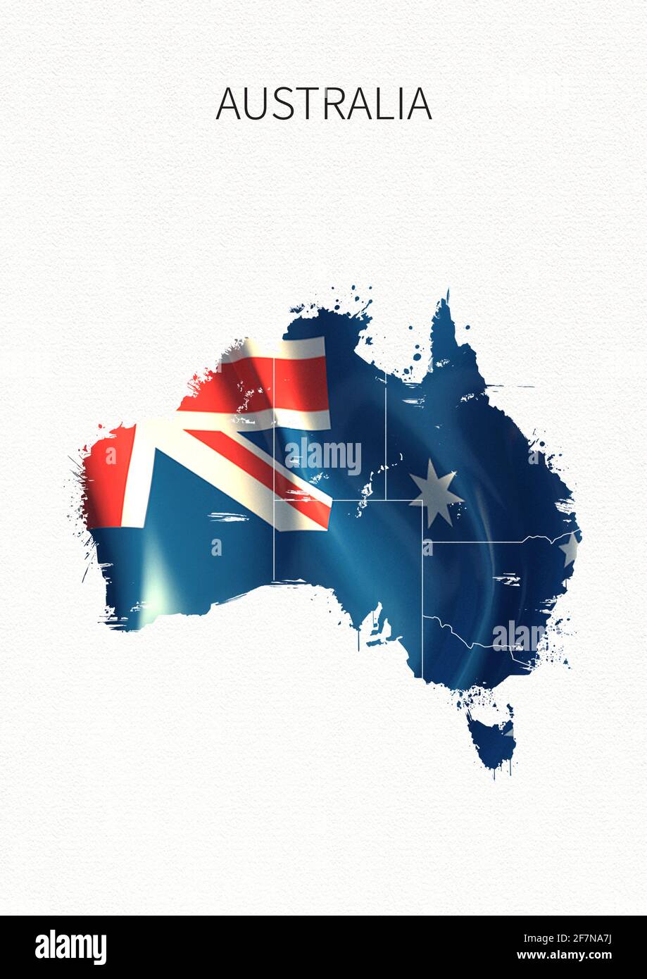 Australia maps and flags. National symbols of watercolor style Stock ...