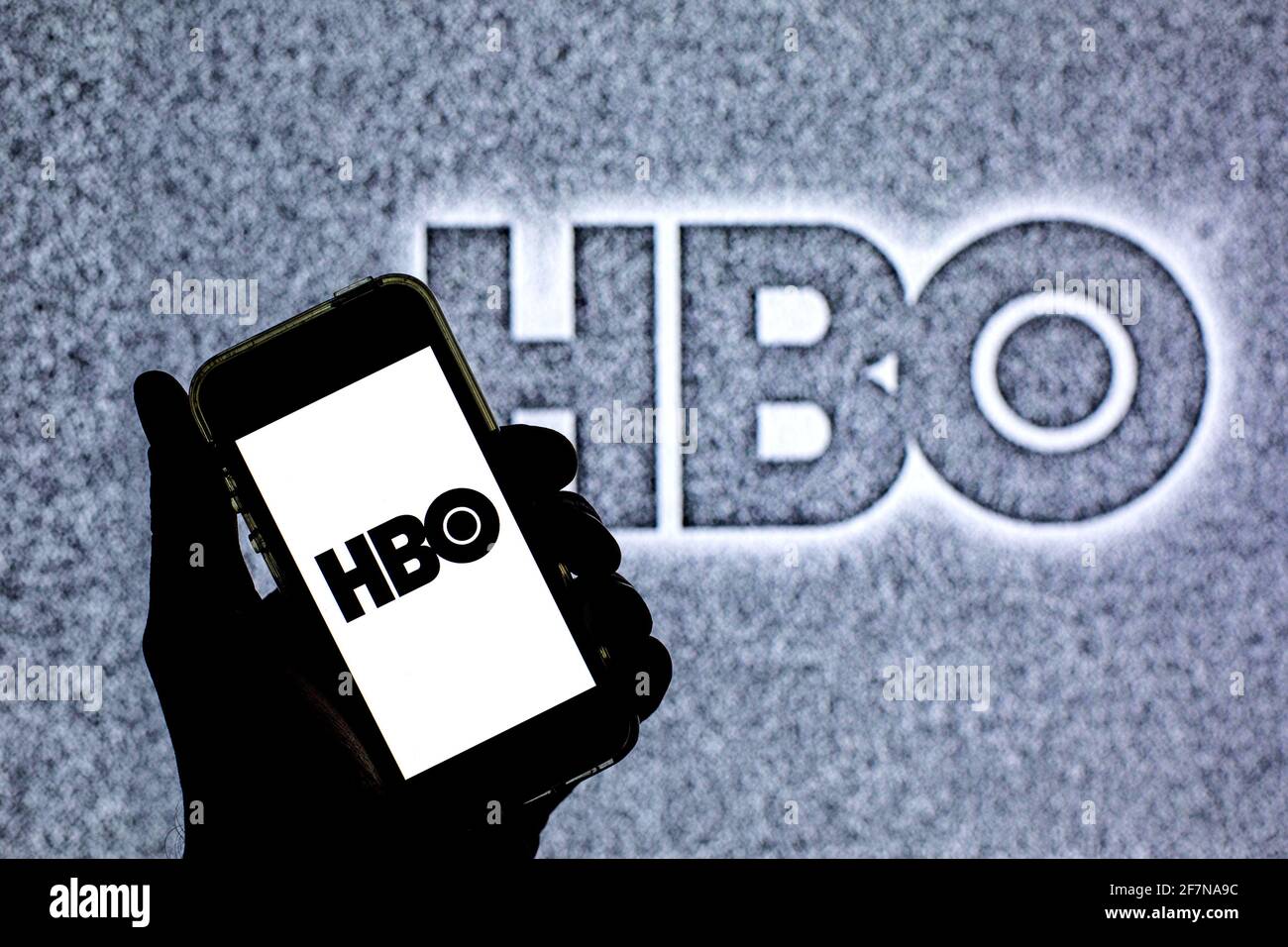 Spain. 8th Apr, 2021. In this photo illustration the HBO app seen ...
