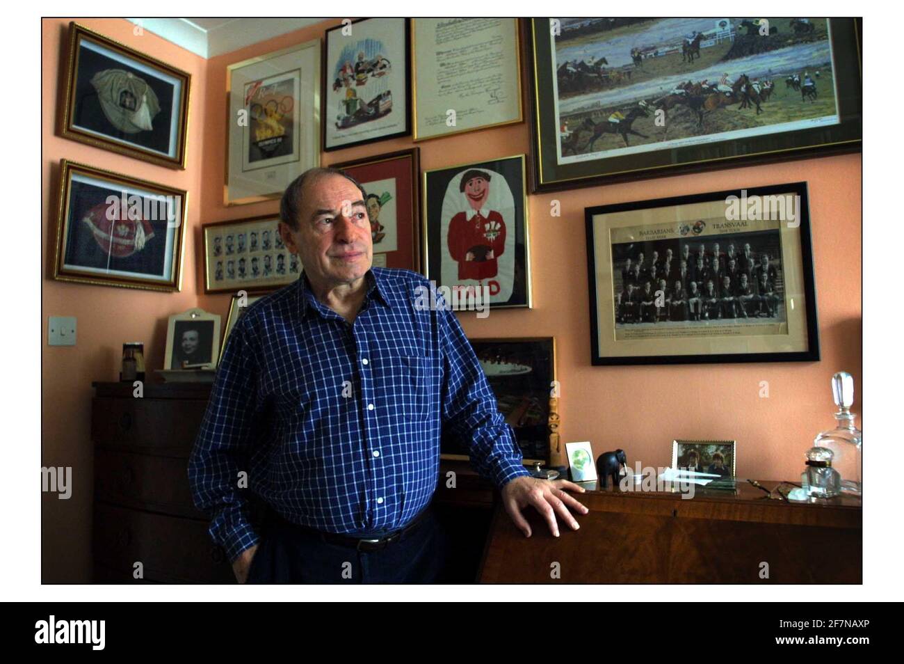 Cliff Morgan ex Welsh rugby player at home in his flat in London.pic ...