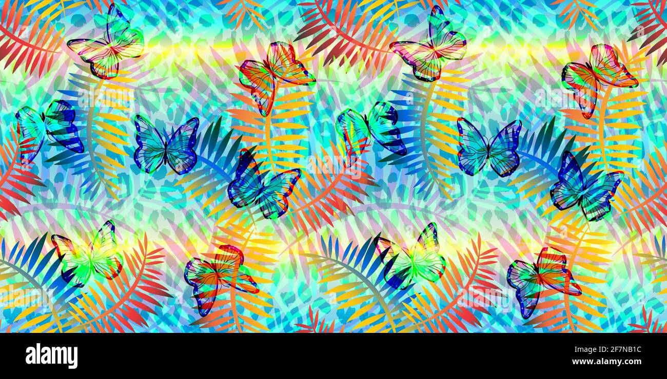 Monstera tropical leaf vector illustration. Summer print. Vector banner ...