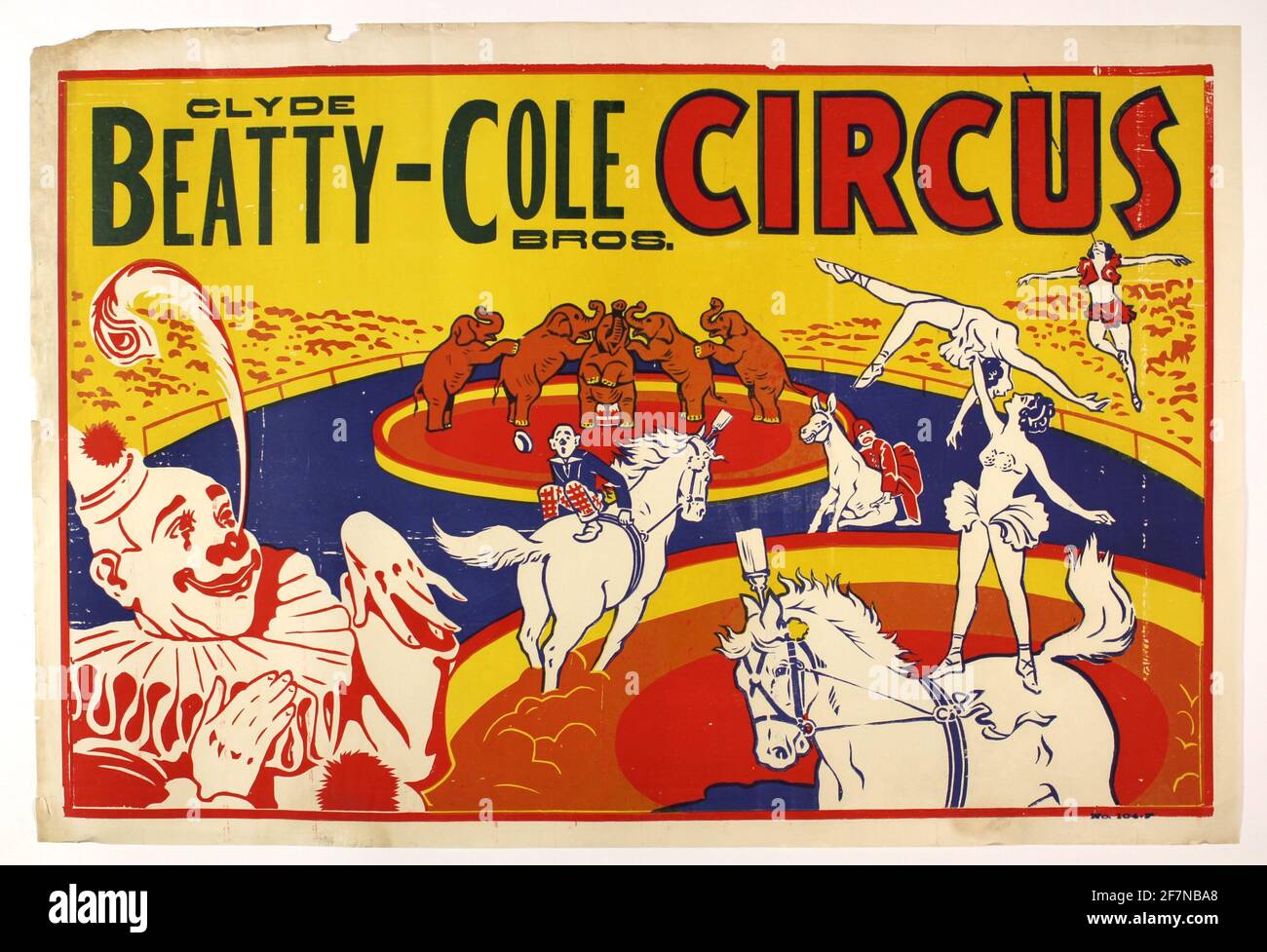 A vintage circus poster for Clyde Beatty Cole Brothers Circus Stock ...