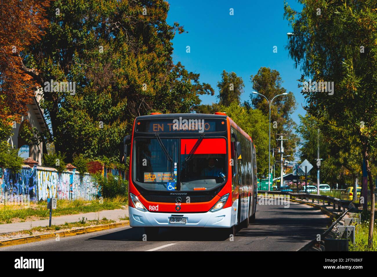 Santiago, Chile - February 2021: A Transantiago bus in Santiago Stock ...