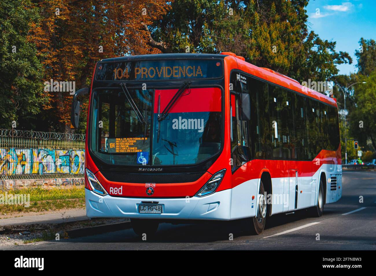 Santiago, Chile - February 2021: A Transantiago bus in Santiago Stock ...
