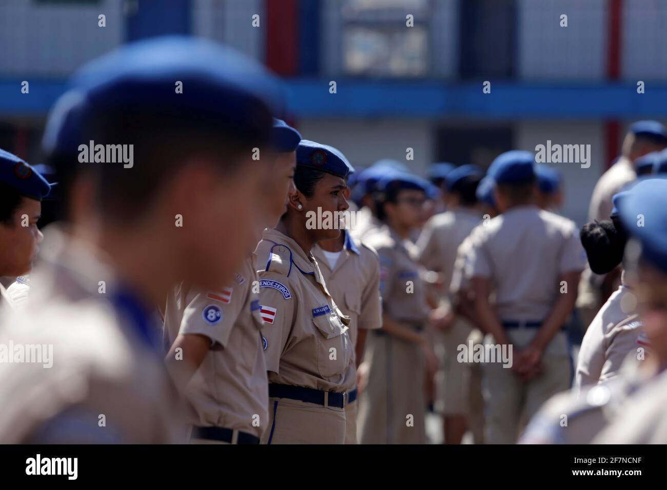 salvador, bahia/brazil - July 24, 2019: Students from the Military ...