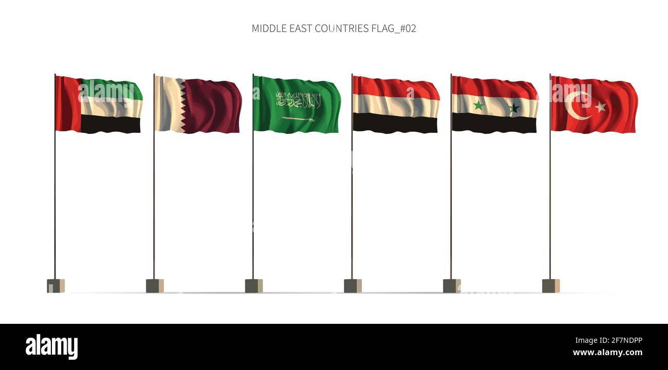 Middle east countries flag. Arab countries flag series 3d illustration ...
