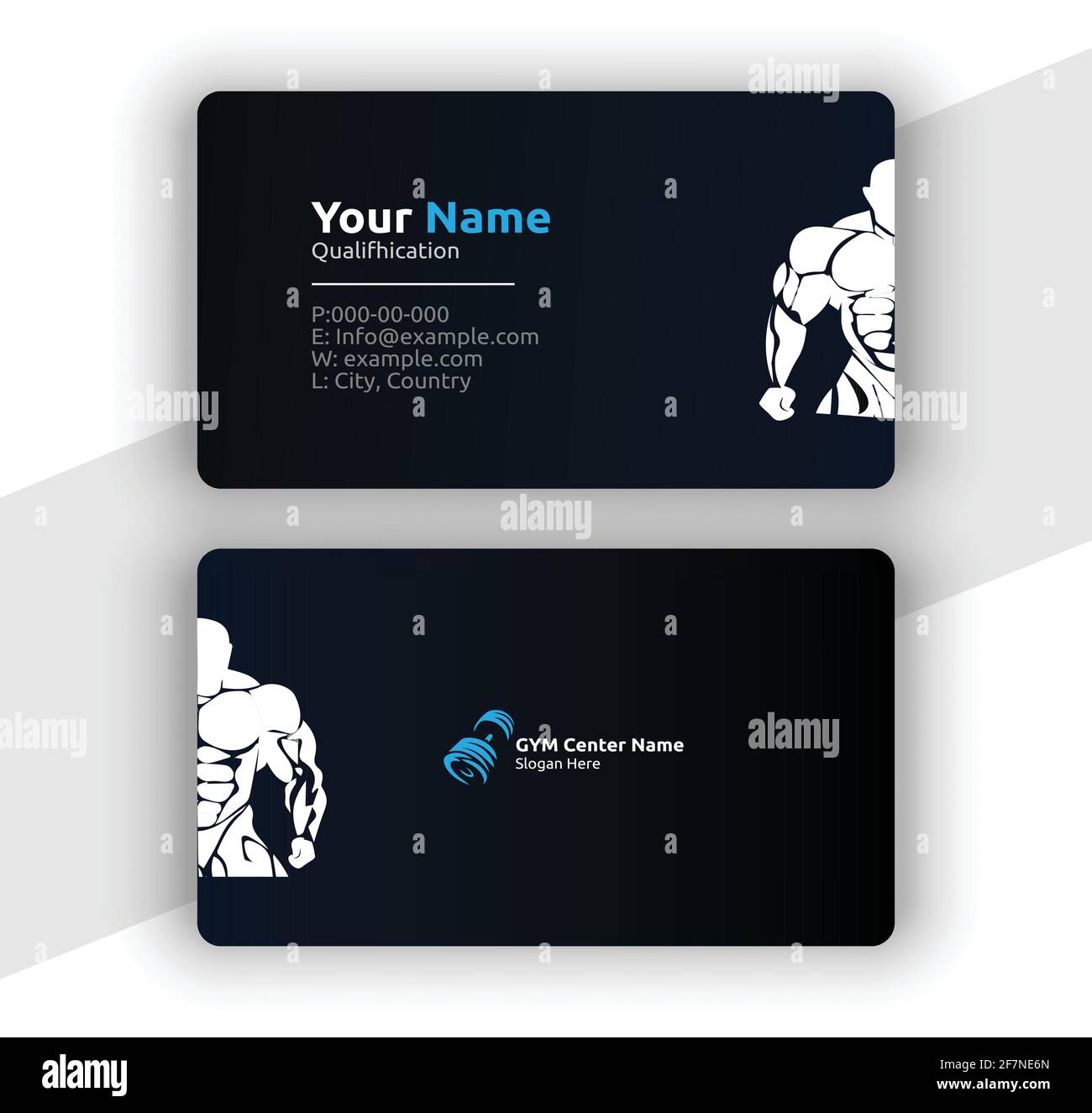 GYM Fitness Business Card Template Stock Vector Image & Art - Alamy