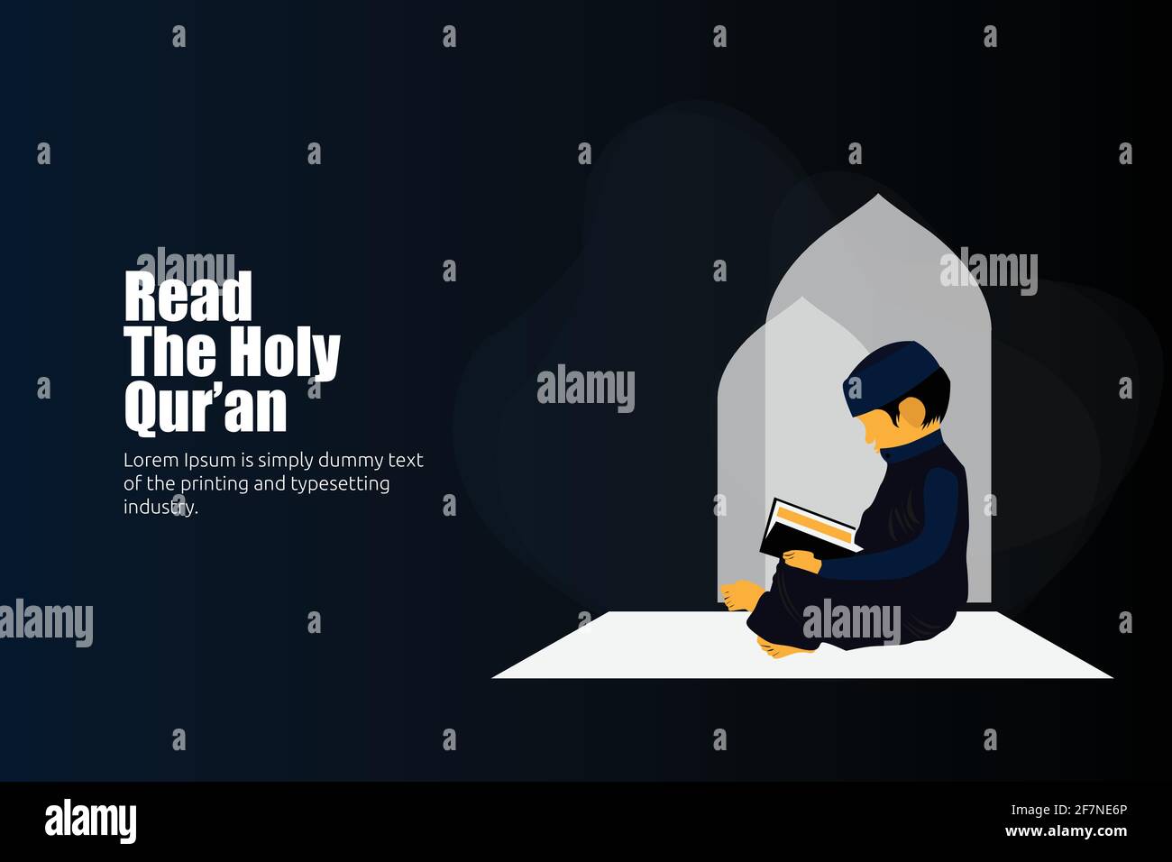 Flat Illustration Read The Holy Quran Stock Vector Image & Art - Alamy