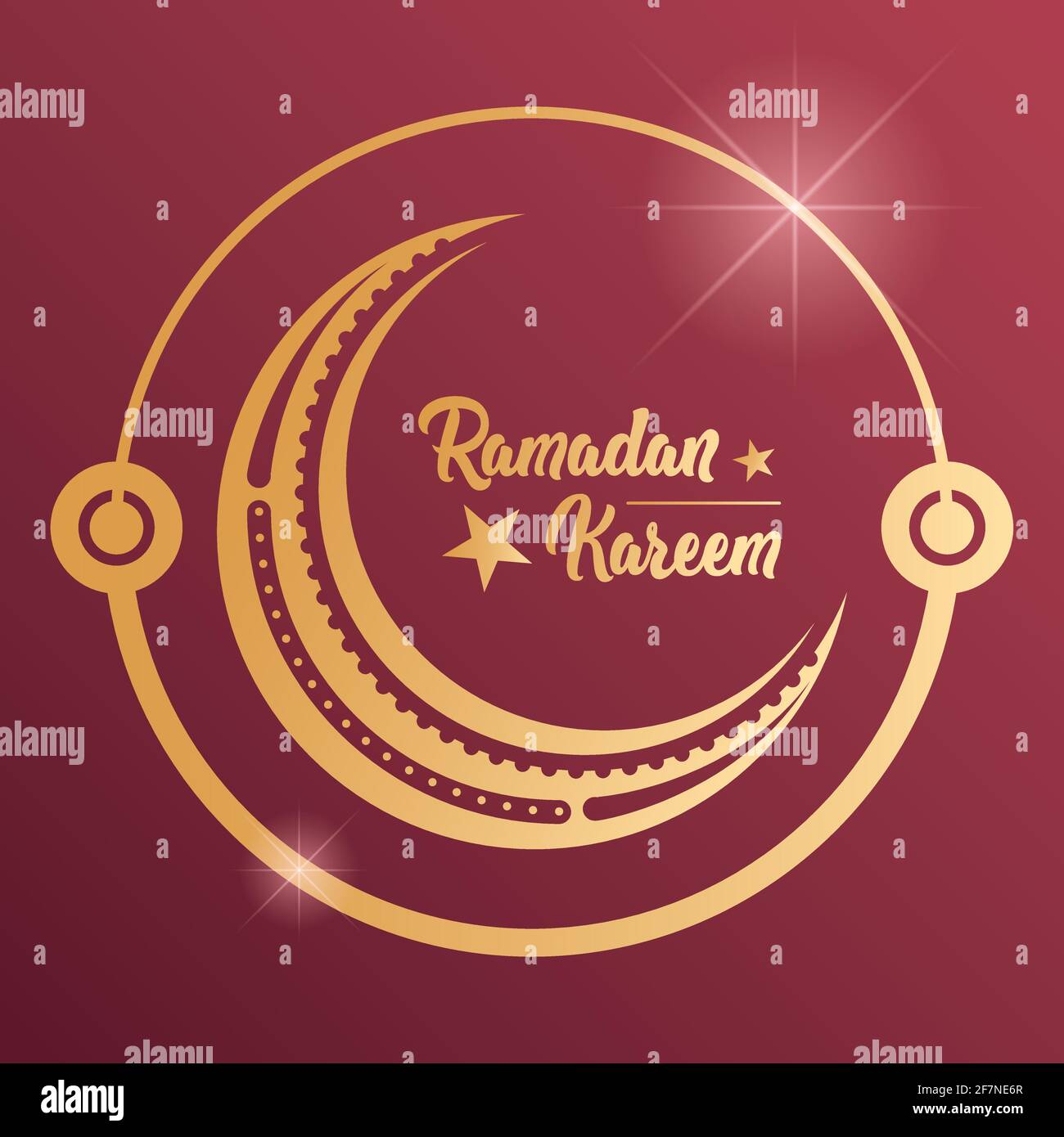 Golden arab moon. Ramadan Kareem poster - Vector illustration Stock ...