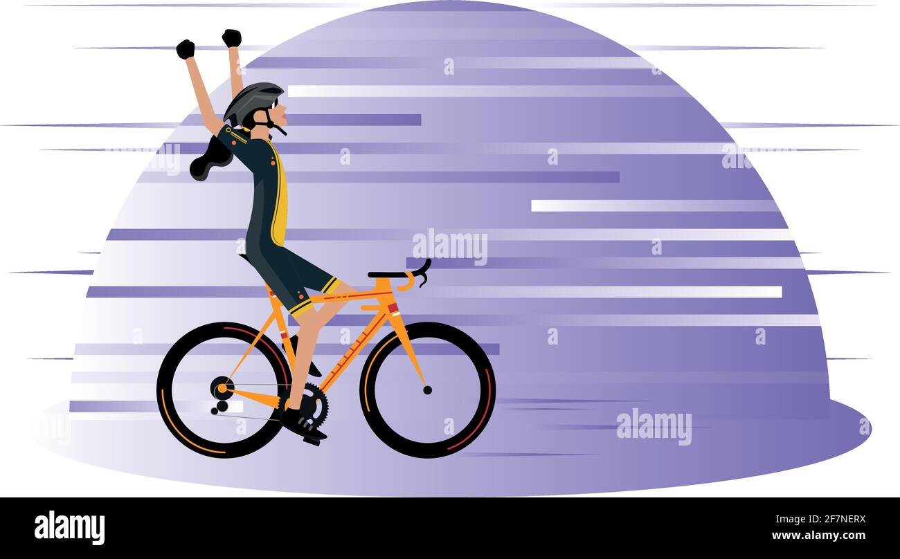 Woman riding a route bicycle - Vector illustration Stock Vector Image ...