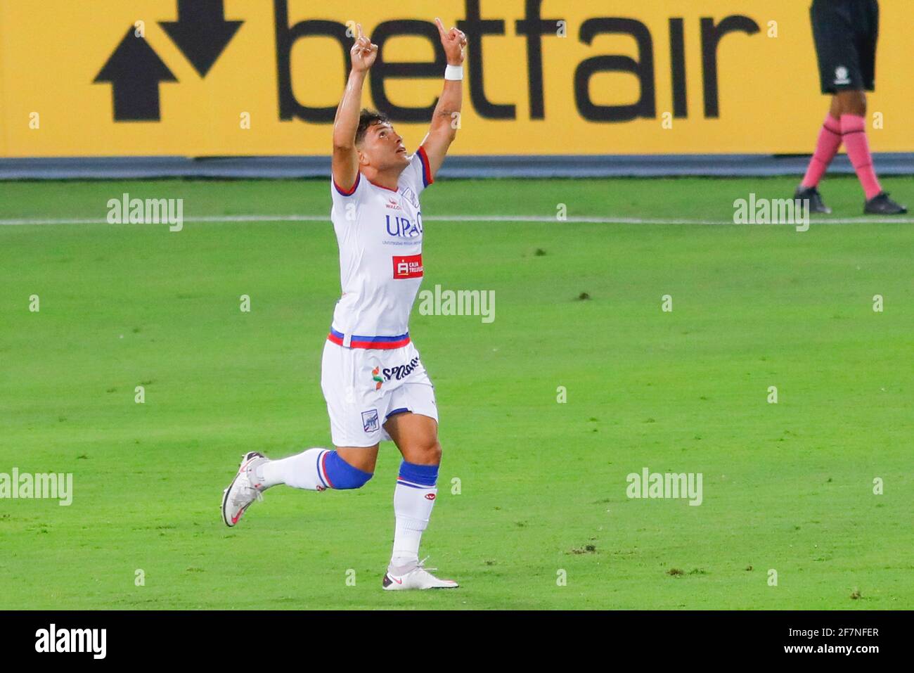 Lima, Peru. 08th Apr, 2021. J. Nuñez celebrates Carlos Manucci's ...