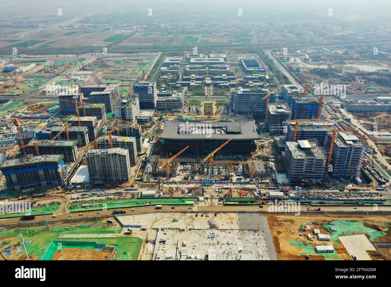 Xiongan. 8th Apr, 2021. Aerial photo taken on April 8, 2021 shows a ...