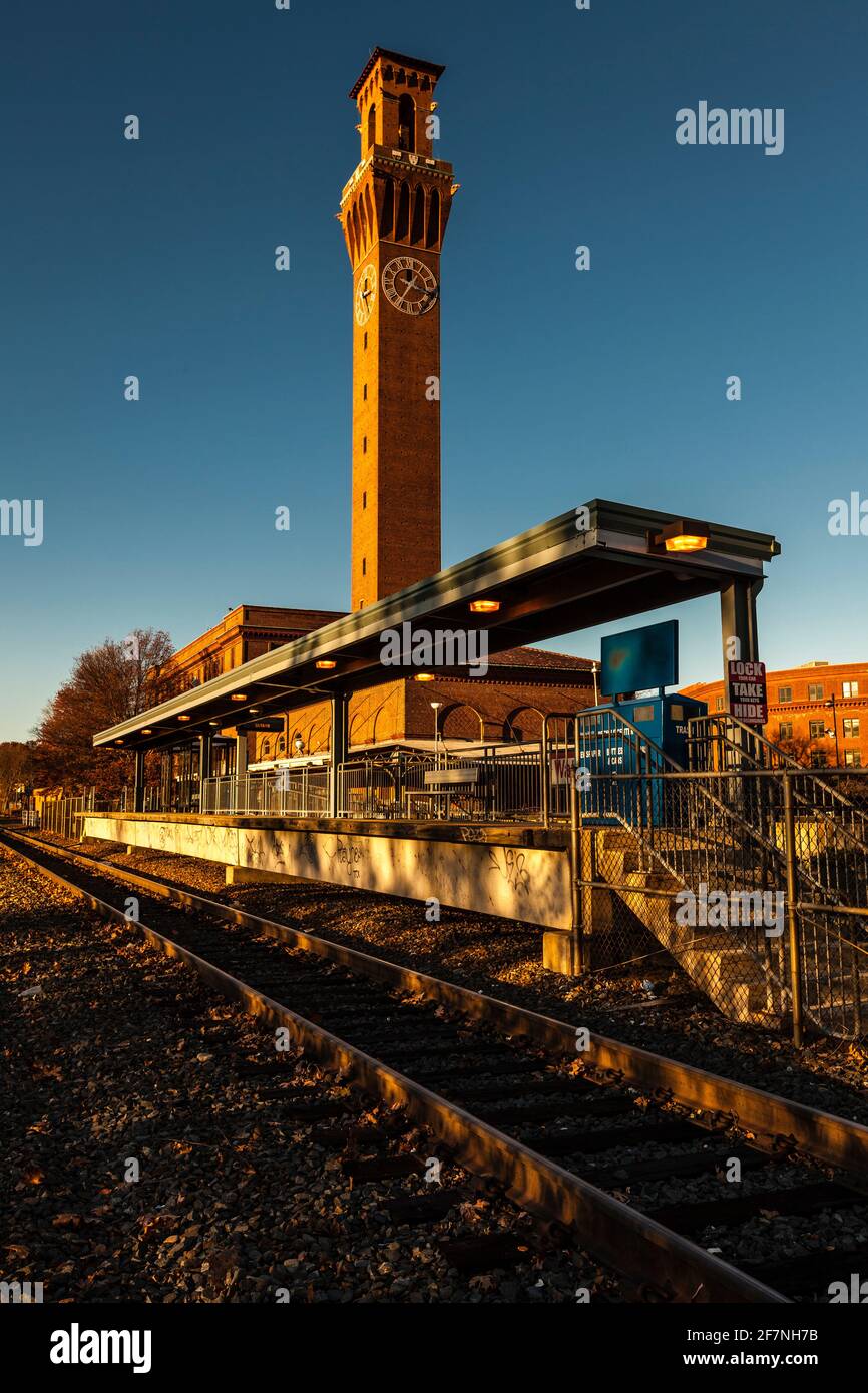 Union Station Clocktower Waterbury, Connecticut, USA Stock Photo - Alamy
