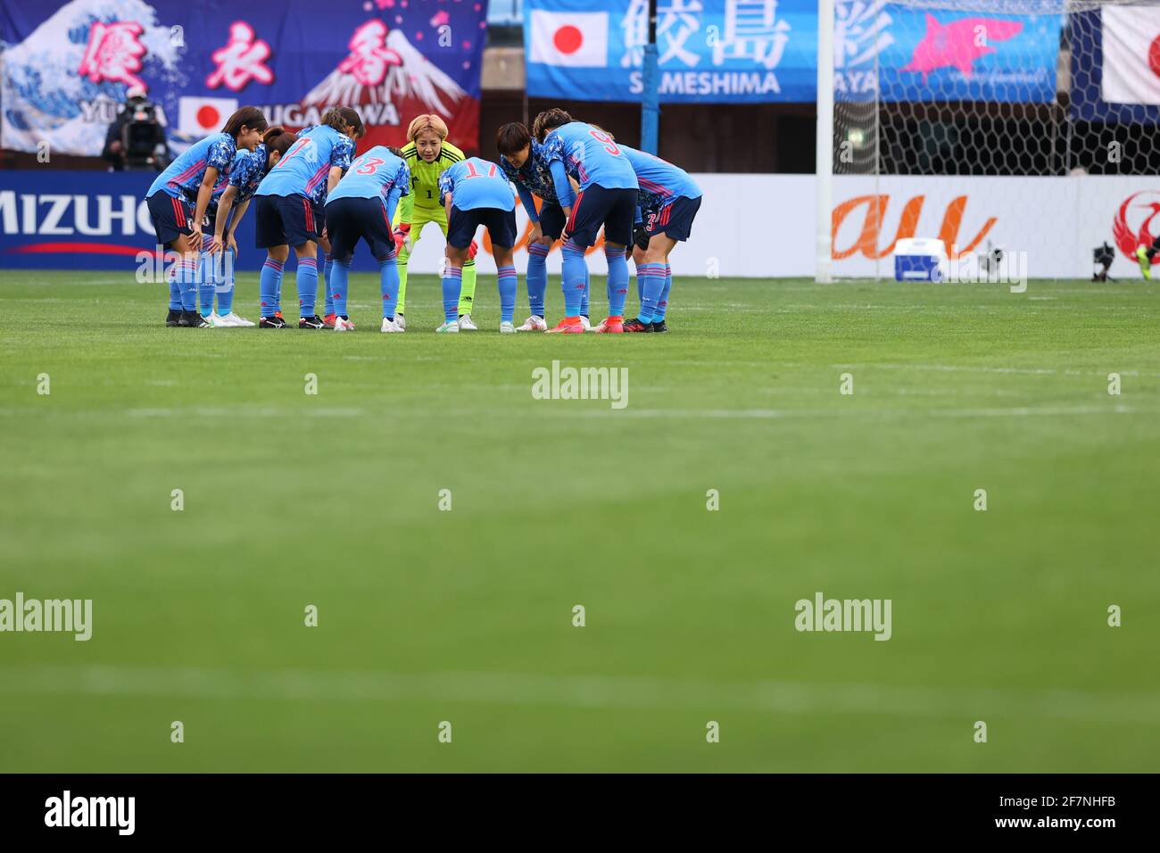 Miyagi, Japan. 8th Apr, 2021. Japan team group (JPN) Football/Soccer ...