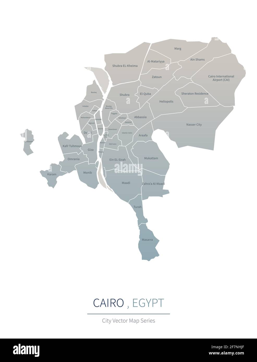Cairo Map. vector map of major city in the egypt Stock Vector Image ...