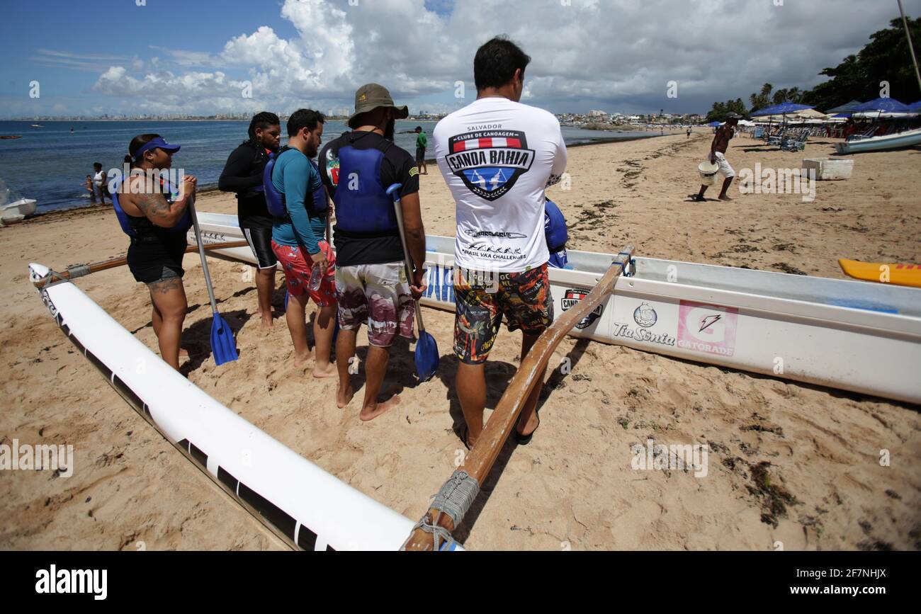 salvador, bahia / brazil - january 24, 2019: People are seen boarding ...