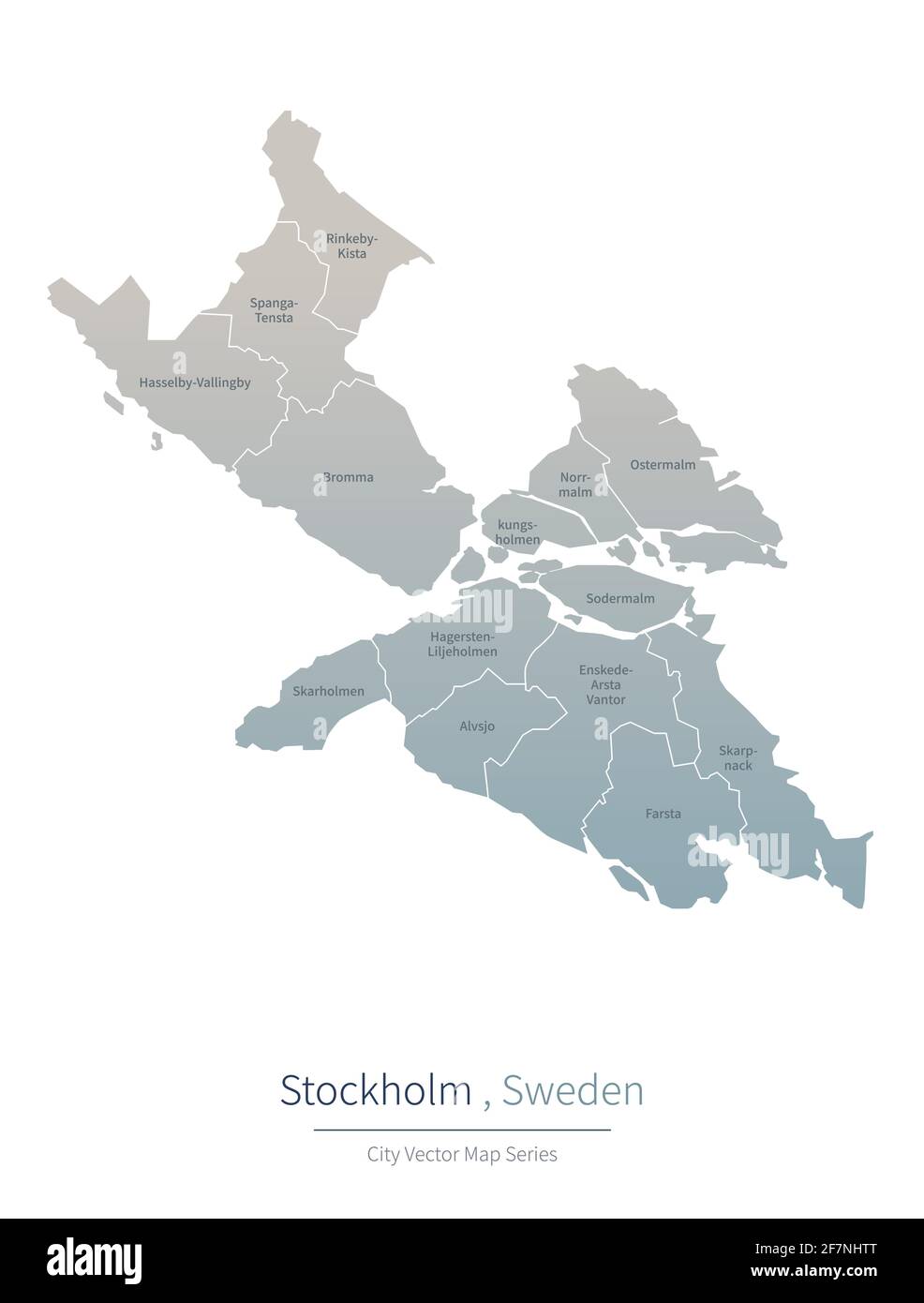 Stockholm Map. vector map of major city in the Sweden Stock Vector ...