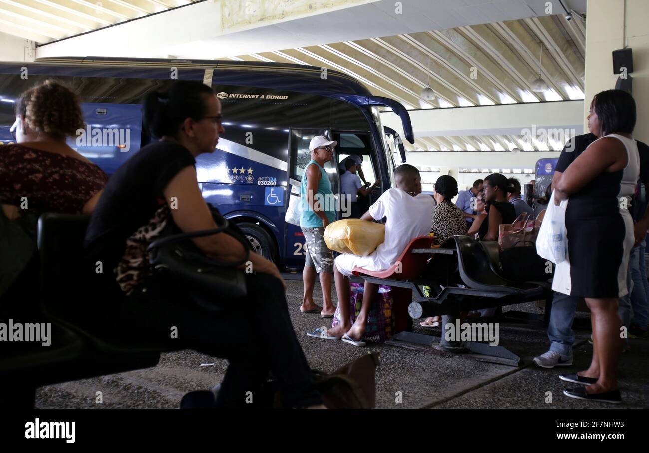 salvador, bahia / brazil - december 28, 2017: Passengers are seen on ...