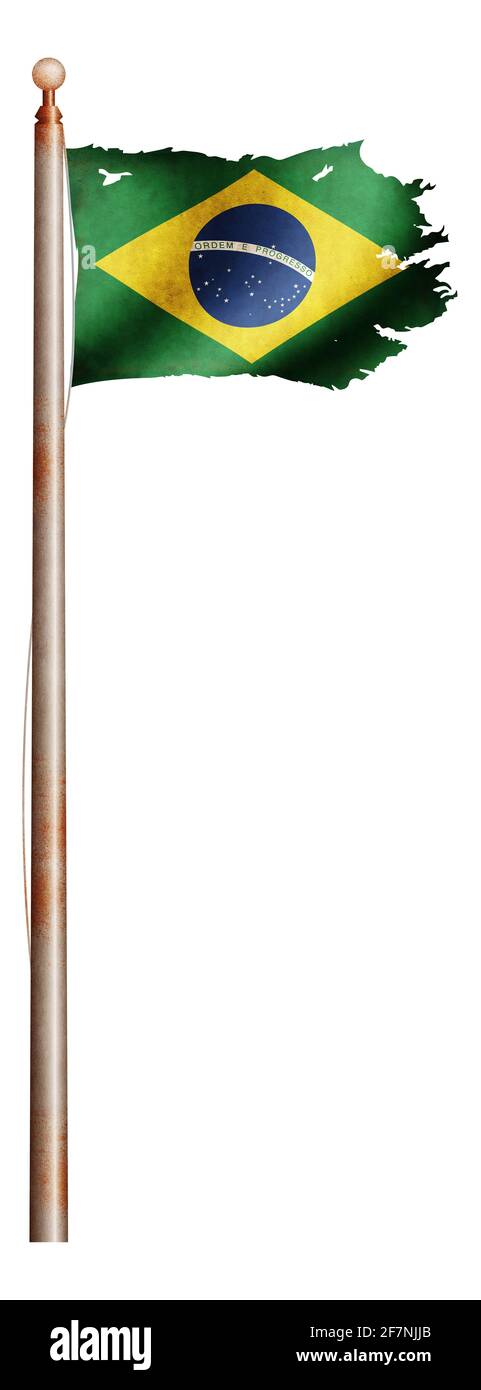 Dirty and torn country flag illustration / Brazil Stock Photo - Alamy