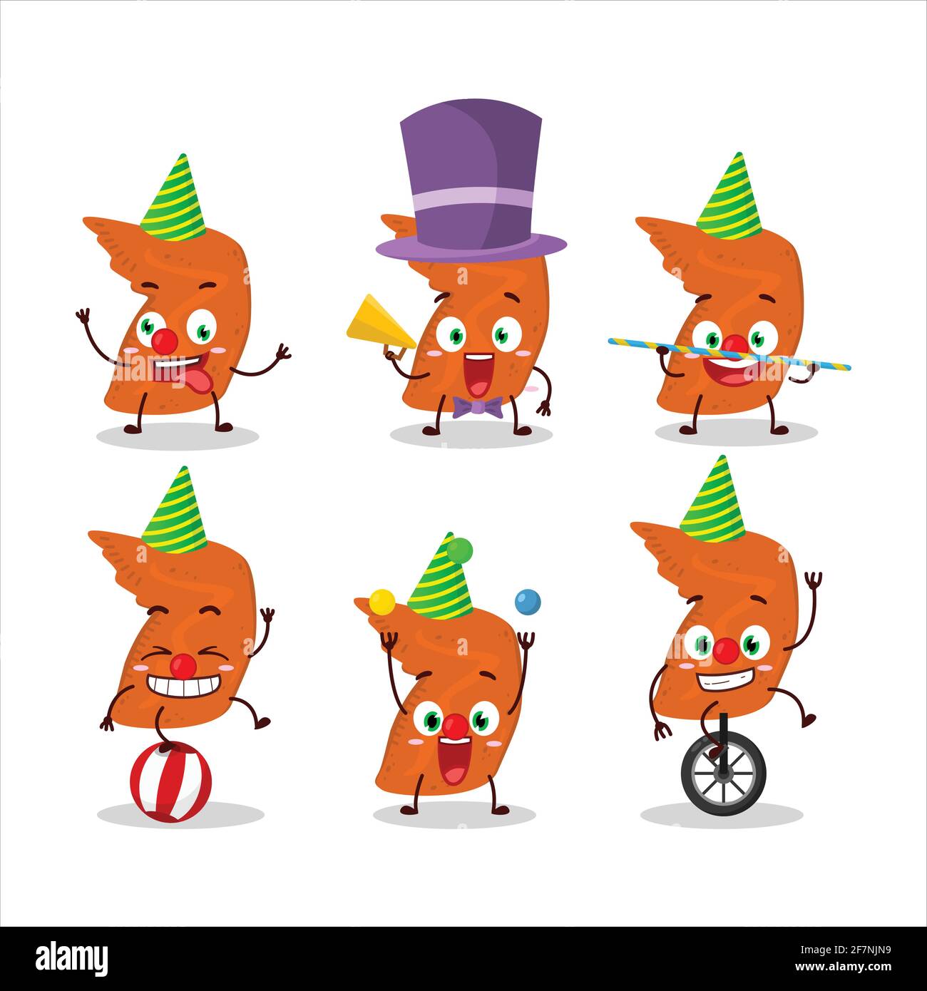 Cartoon character of chicken wings with various circus shows. Vector ...