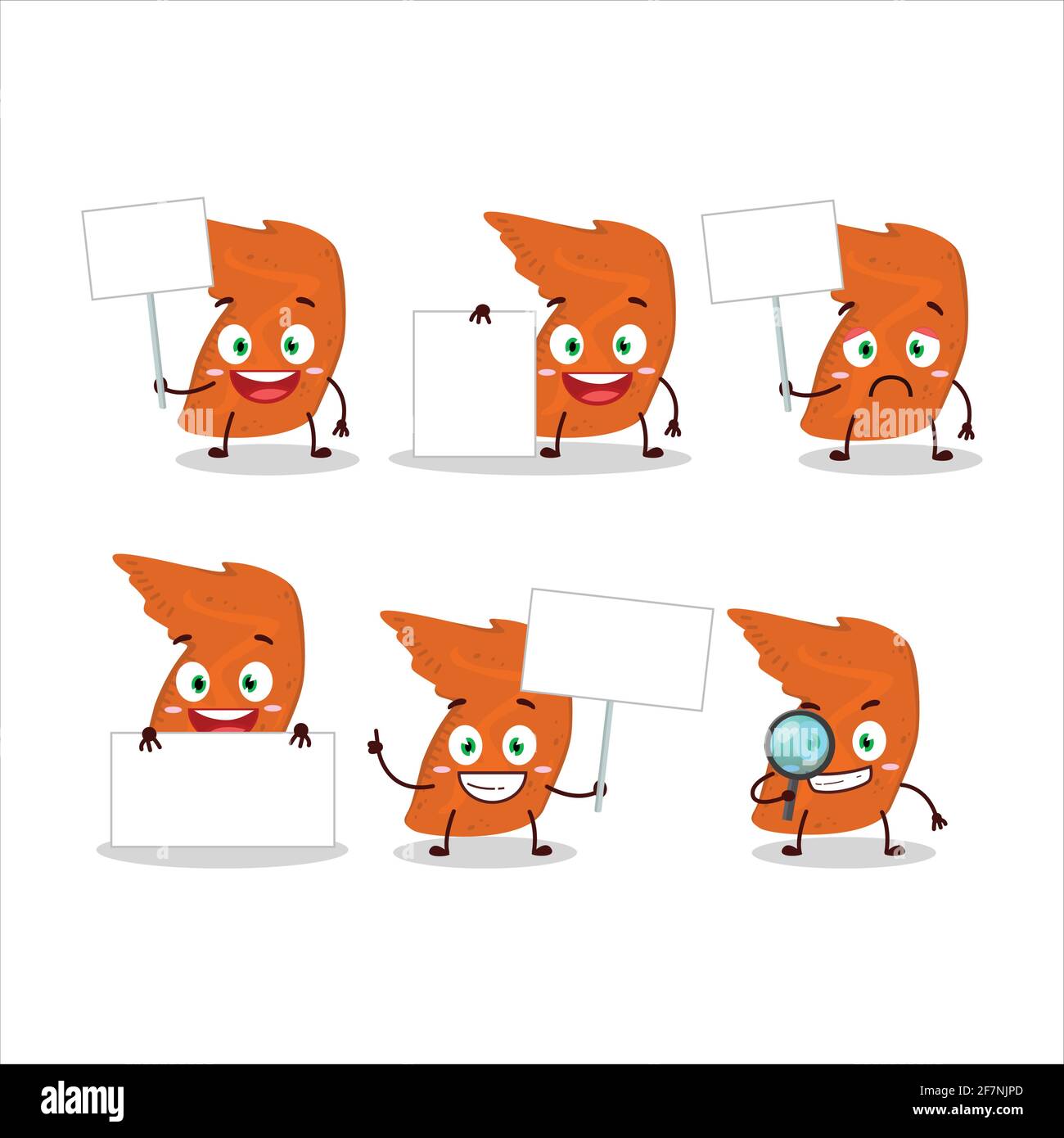 Chicken wings cartoon character bring information board. Vector ...