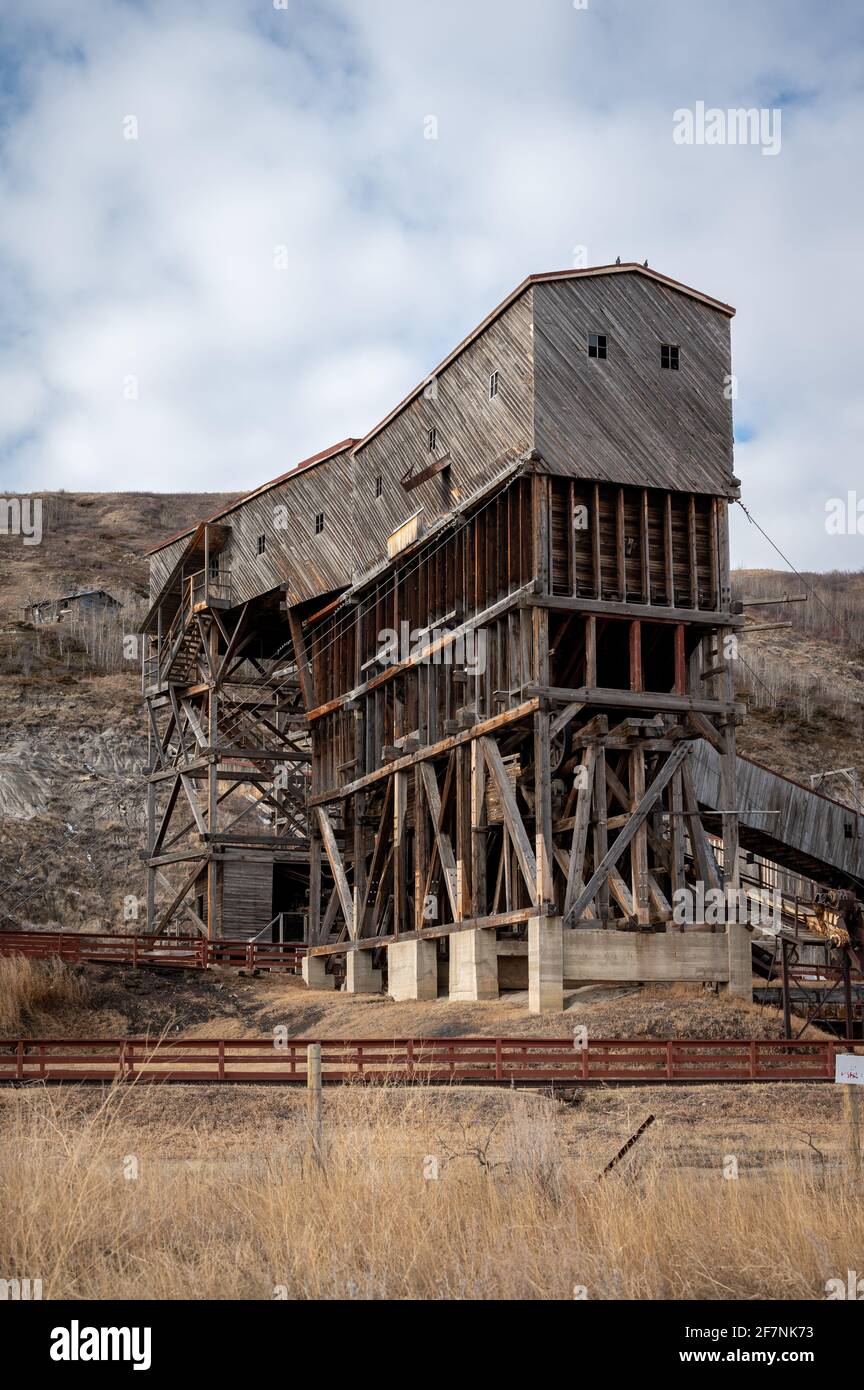 The wooden infrastructure of the closed Atlas Coal Mine Stock Photo - Alamy