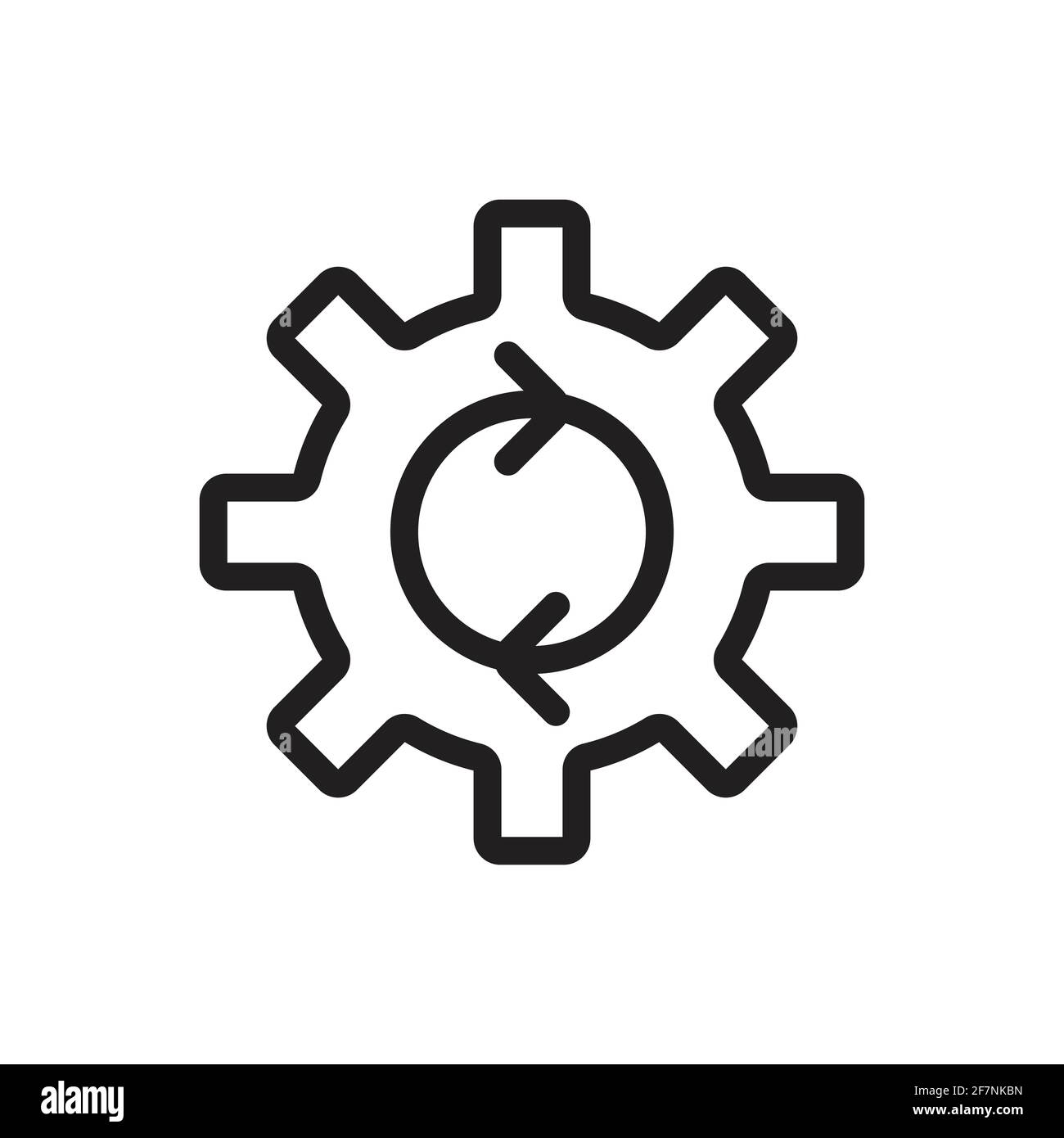 Process outline icon vector cogwheel and process sign for graphic ...