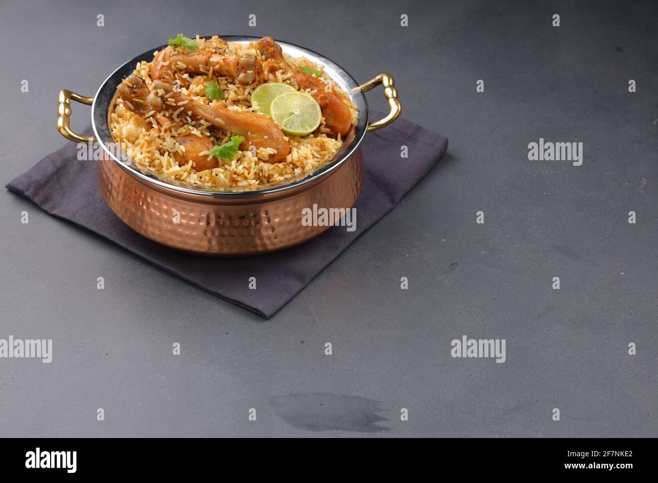 Dum chicken biriyani, close up image of Kerala-Thalassery biriyani ...