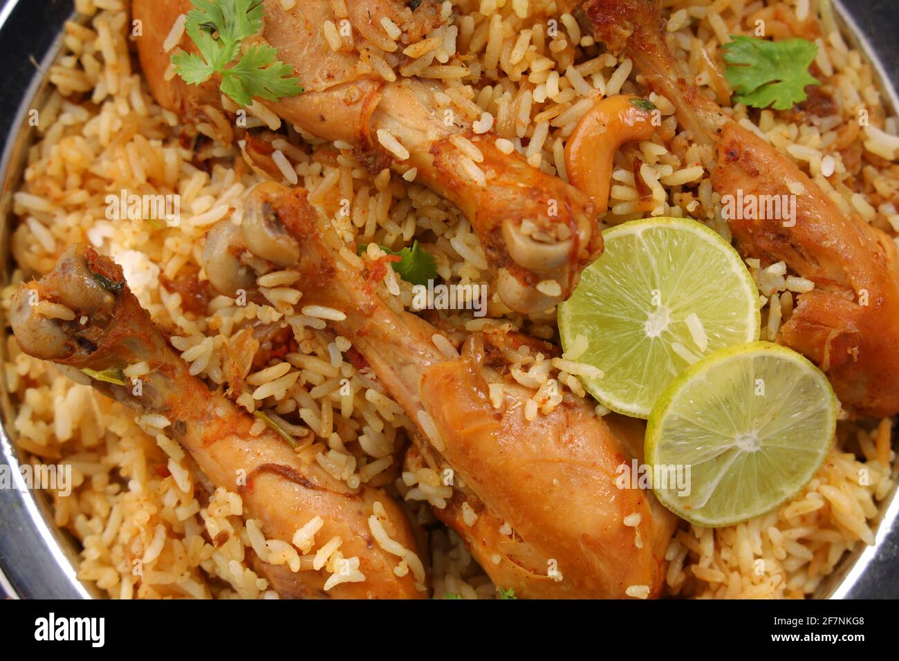 Dum chicken biriyani, close up image of Kerala-Thalassery biriyani ...